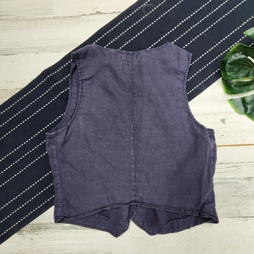 Faherty | Tops | Faherty Monterey Linen Vest Aftermidnight Blue Size ...
